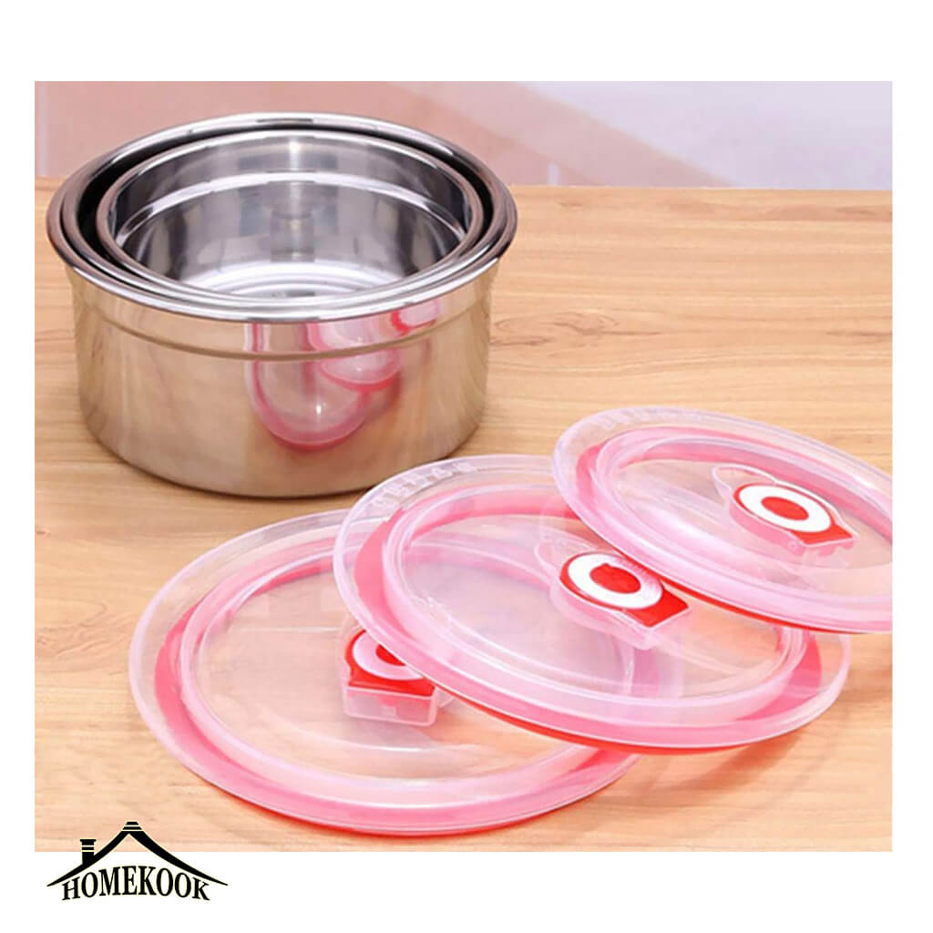 ظرف غذا استیل یونیک درب سیلیکونی - فروشگاه هوم کوک